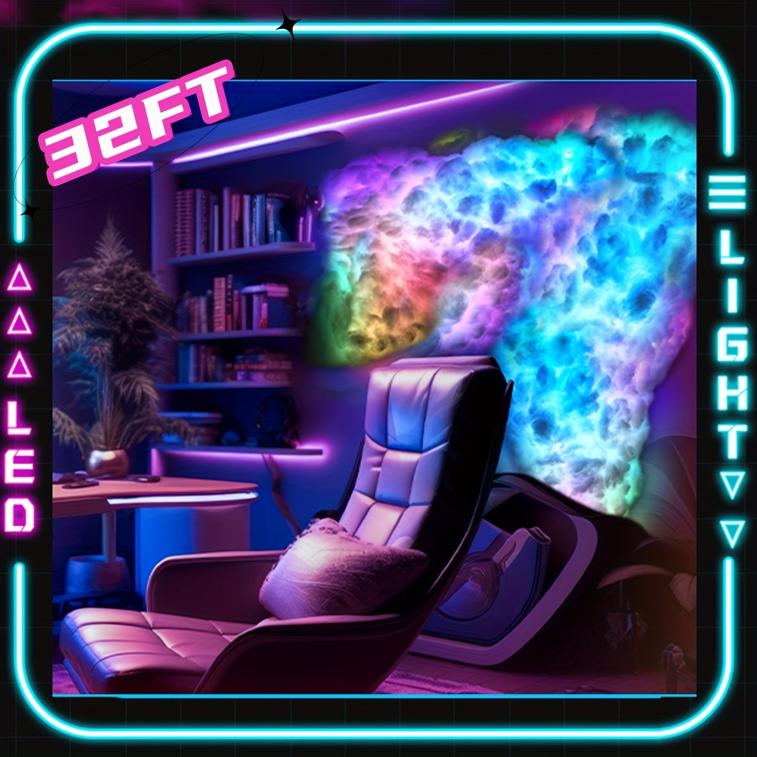 32ft New Cloud Light, 3D Thundercloud LED Light, Lightning Cloud Color ...